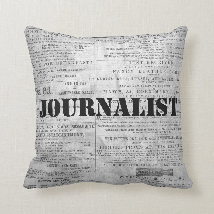 Newspaper News Print Journalist Throw Pillow | Zazzle.com