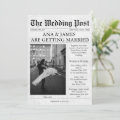Newspaper Wedding Invitation Details Timeline Cute | Zazzle