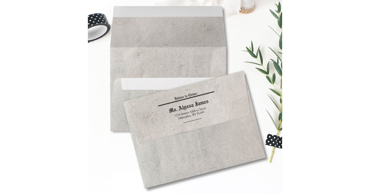 Newspaper Wedding Invite Return Addressed Envelope | Zazzle