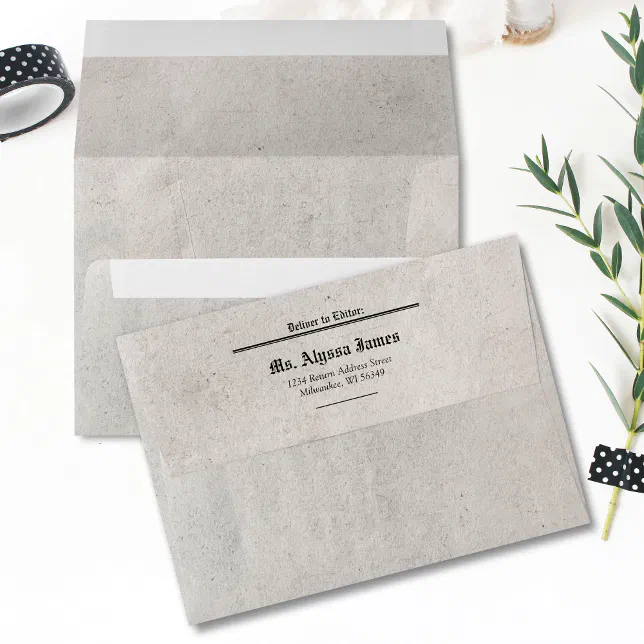 Newspaper Wedding Invite Return Addressed Envelope | Zazzle