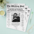 Newspaper Wedding Program Black and White Programs Flyer | Zazzle