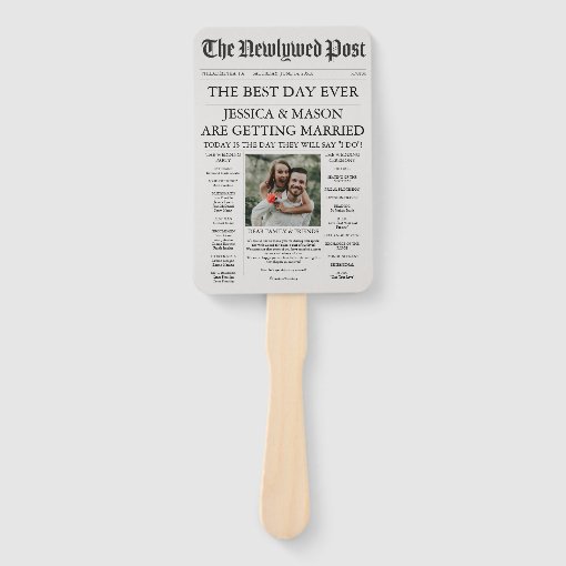 Newspaper Wedding Program Fan | Zazzle