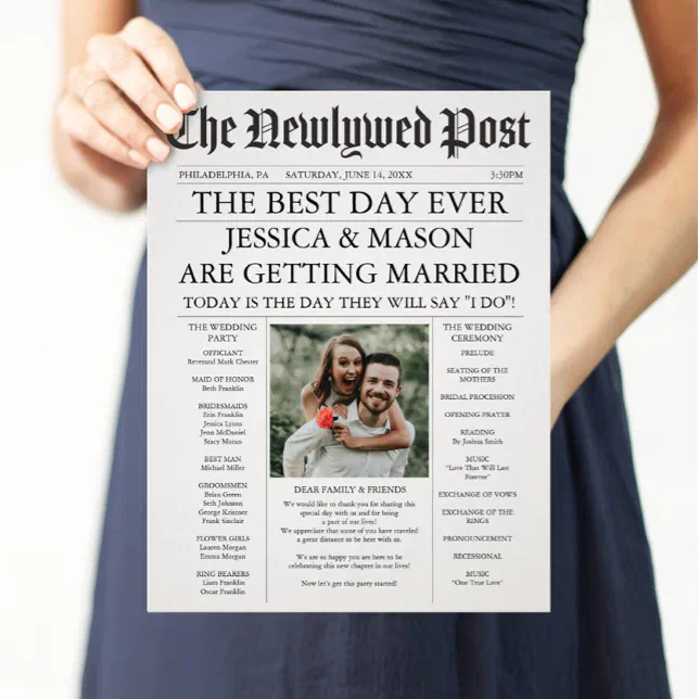 Newspaper Wedding Program Unique Programs Flyer | Zazzle