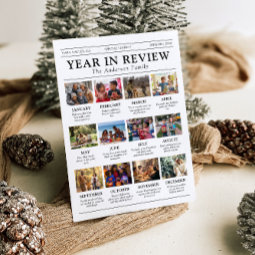 Newspaper Year in Review Family Photo Christmas Holiday Card | Zazzle