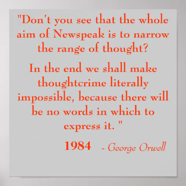 Newspeak Poster | Zazzle