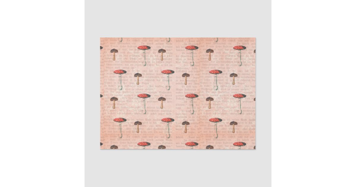 Newsprint and Mushrooms Tissue Paper | Zazzle