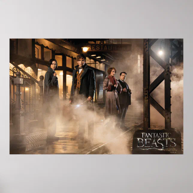 NEWT SCAMANDER™ & Co. At The Train Station Poster | Zazzle