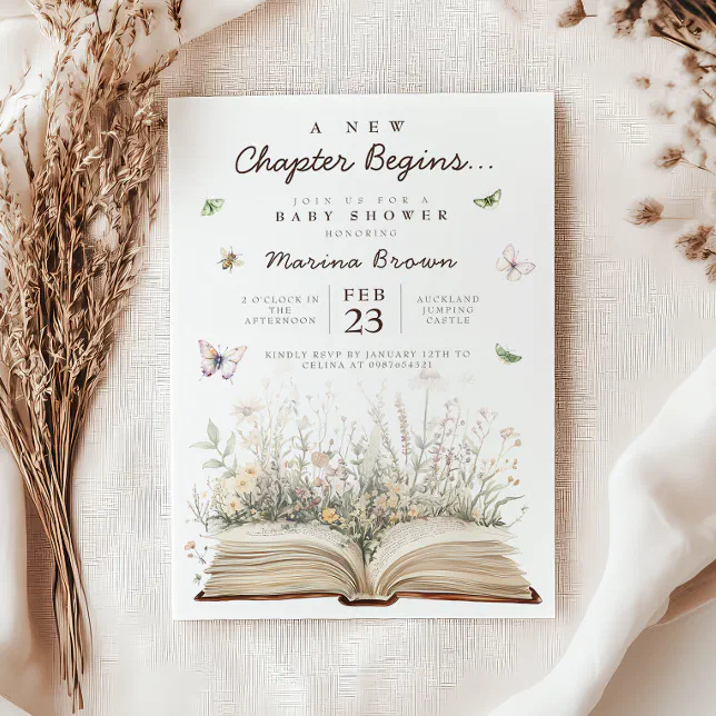 Next Chapter Baby Shower Invitation | Zazzle
