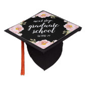 Next Stop Graduate School Blush Floral Brush Font Graduation Cap Topper ...