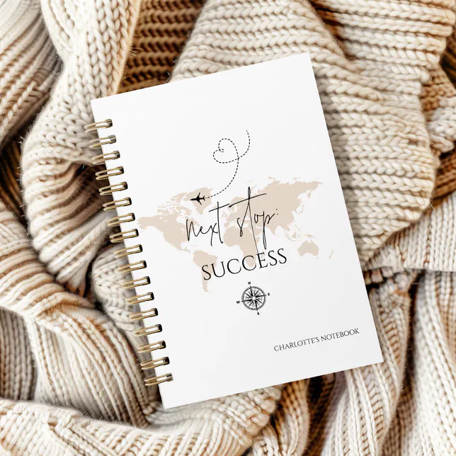 Next Stop Success Adventure world map wanderlust Planner | Zazzle