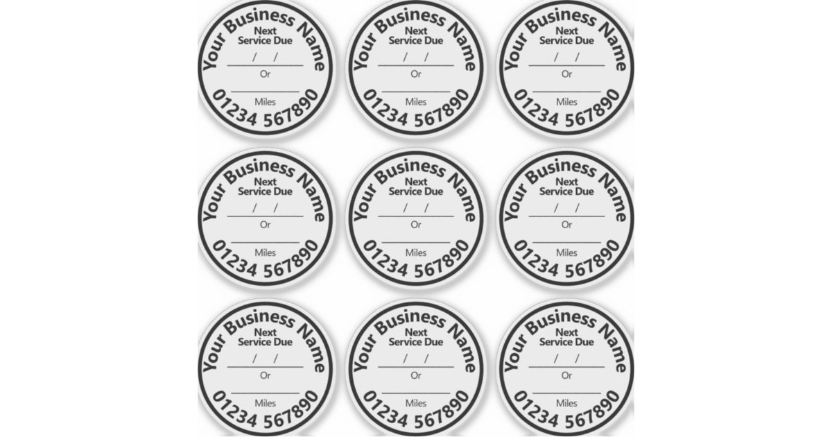 Next Vehicle Service Due Windshield Stickers | Zazzle