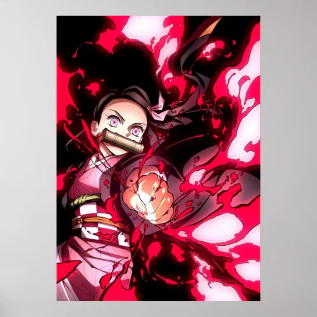 Nezuko Blood Demon Art Demon Slayer Poster | Zazzle