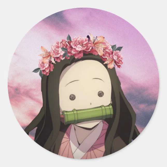 Nezuko, Kimetsu no Jaiba Classic Round Sticker | Zazzle