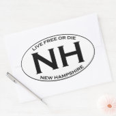 NH - New Hampshire Oval Sticker | Zazzle