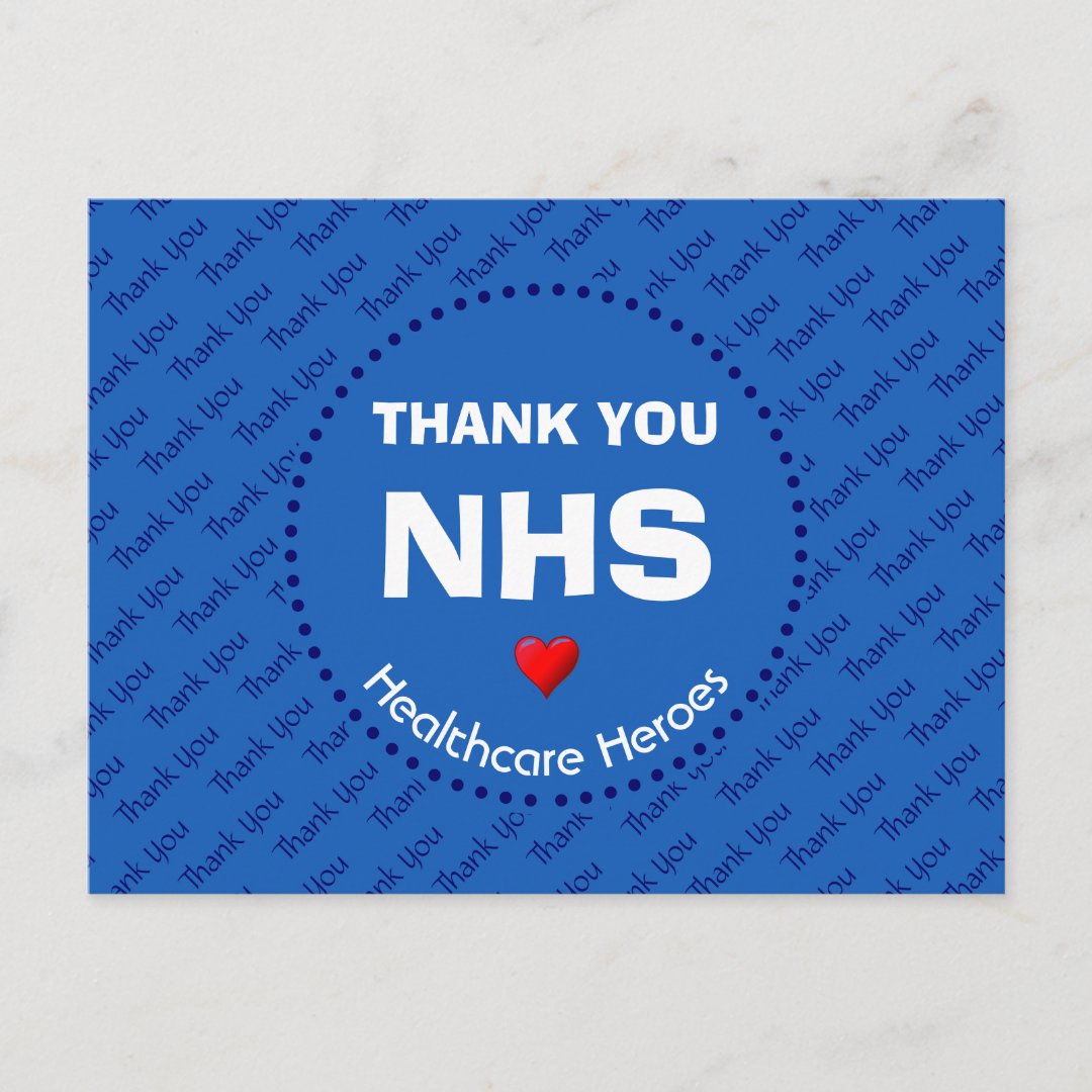 NHS Thank You Healthcare Heroes CUSTOMIZABLE Postcard | Zazzle