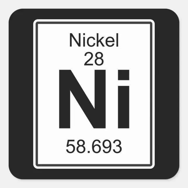 Ni - Nickel Square Sticker | Zazzle