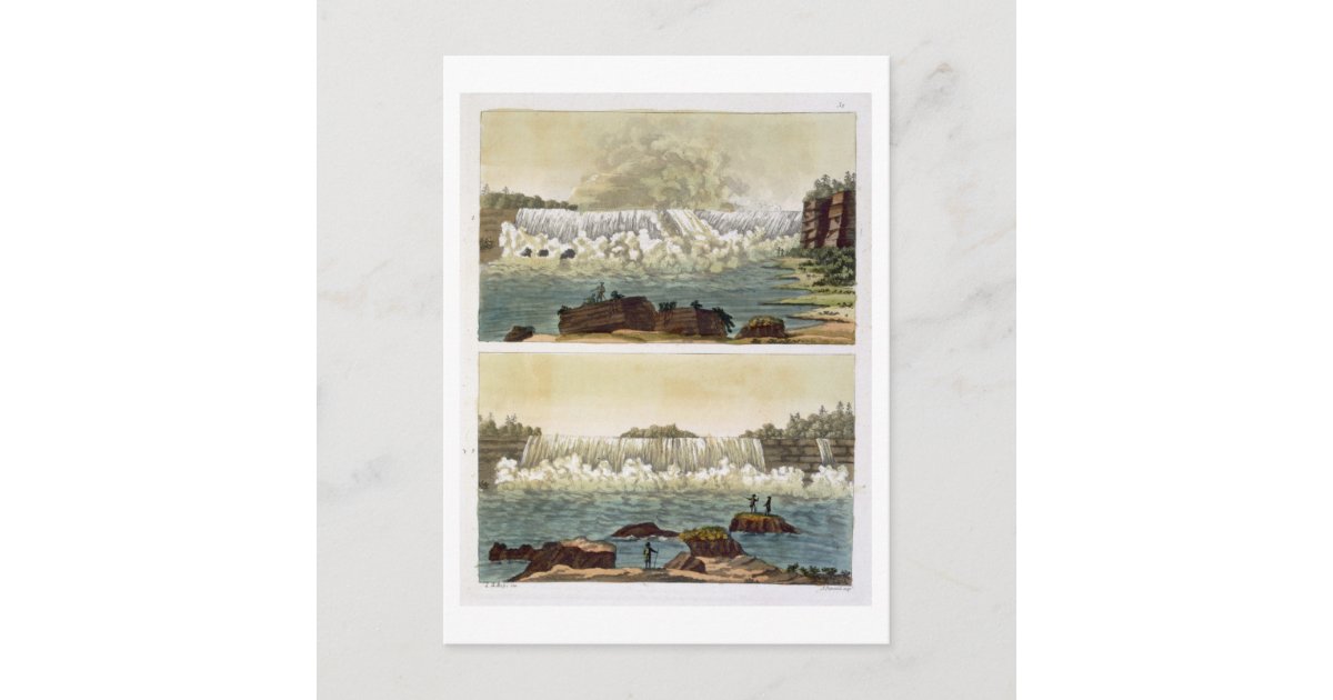 Niagara Falls, 1818 (colour engraving) Postcard | Zazzle