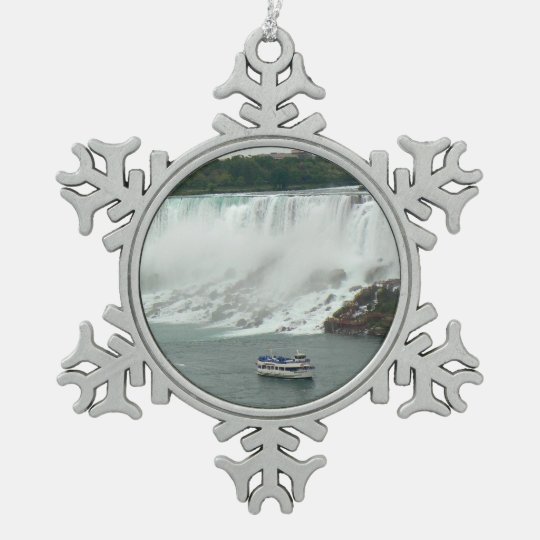 Niagara Falls on the Canadian Side Snowflake Pewter Christmas Ornament ...