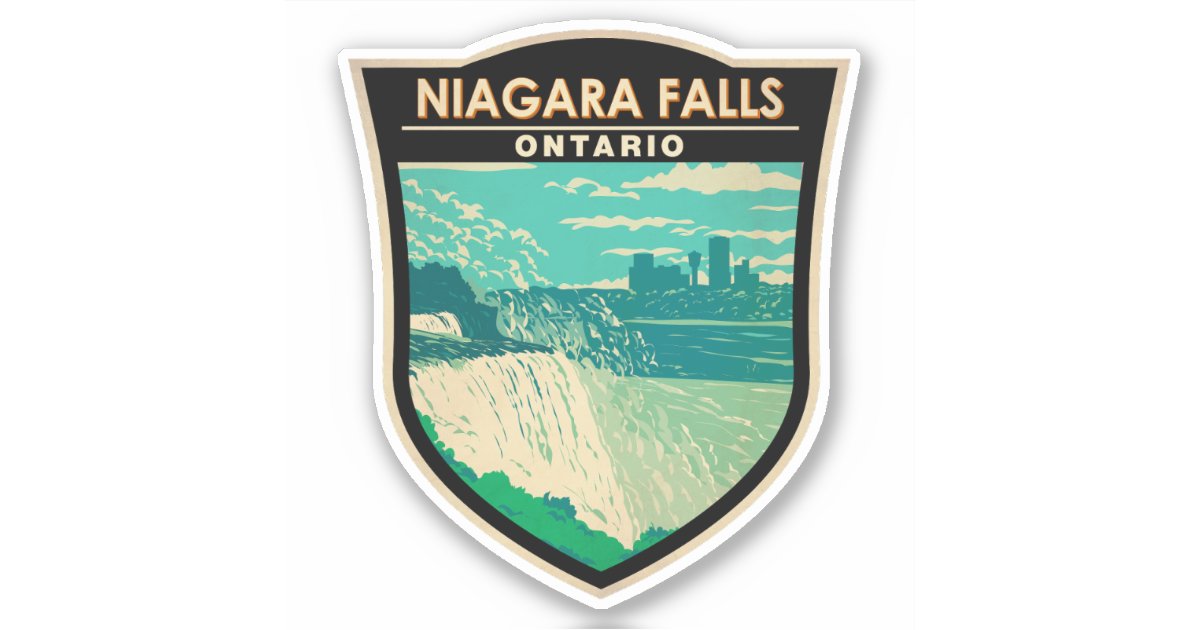 Niagara Falls Ontario Travel Art Vintage Sticker | Zazzle