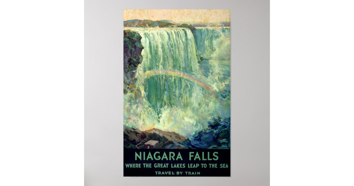 Niagara Falls Vintage Travel Poster Restored | Zazzle