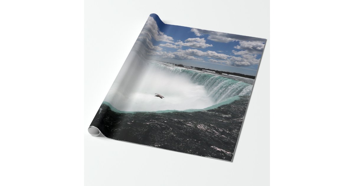 Niagara Falls with Seagull Wrapping Paper | Zazzle