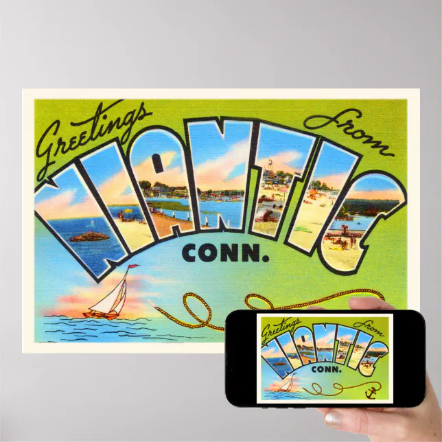 Niantic Connecticut CT Old Vintage Travel Souvenir Poster | Zazzle