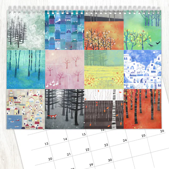 Nic Squirrell Landscape Paintings Art Calendar | Zazzle