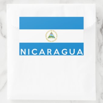 nicaragua country flag symbol name text rectangular sticker | Zazzle