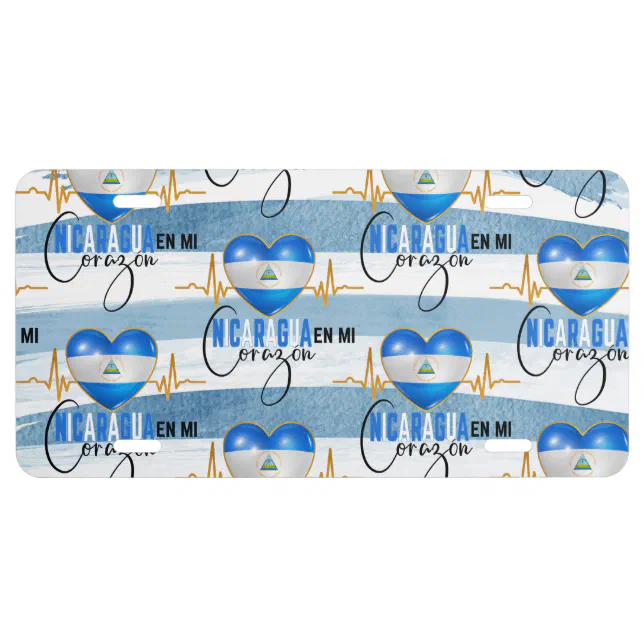 Nicaragua En mi Corazon Nicaraguan Pride License Plate | Zazzle
