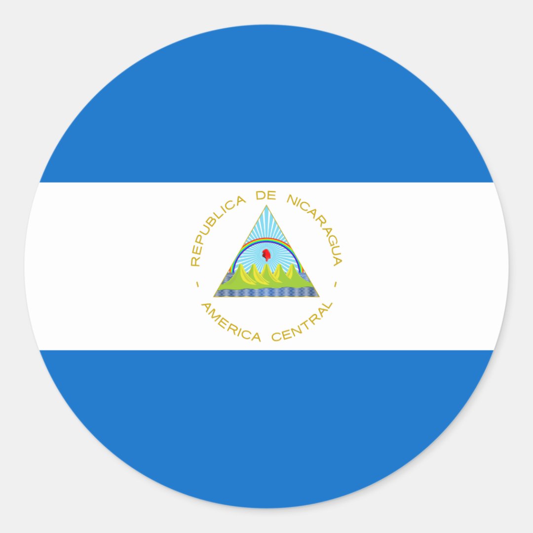 Nicaragua flag classic round sticker | Zazzle
