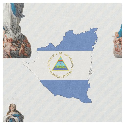 Nicaragua Flag Map and Immaculate Conception Fabric | Zazzle