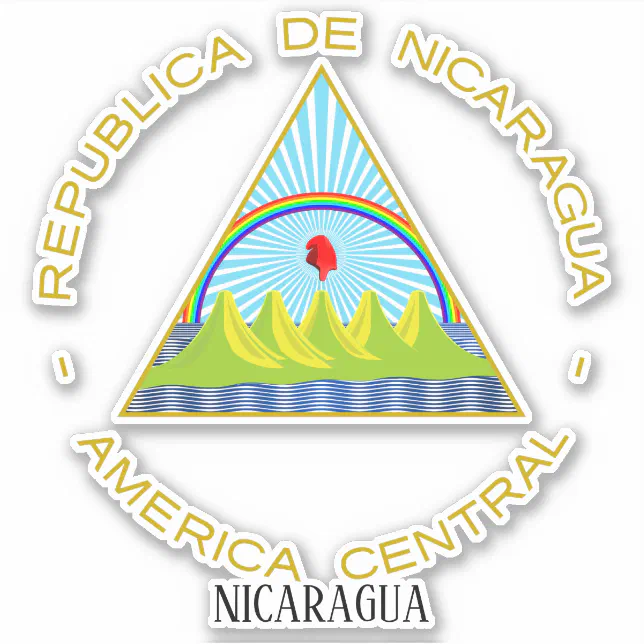 Nicaragua National Coat Of Arms Patriotic Sticker | Zazzle