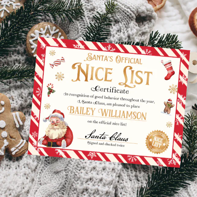 Nice Certificate Approved Santa Claus Poster | Zazzle