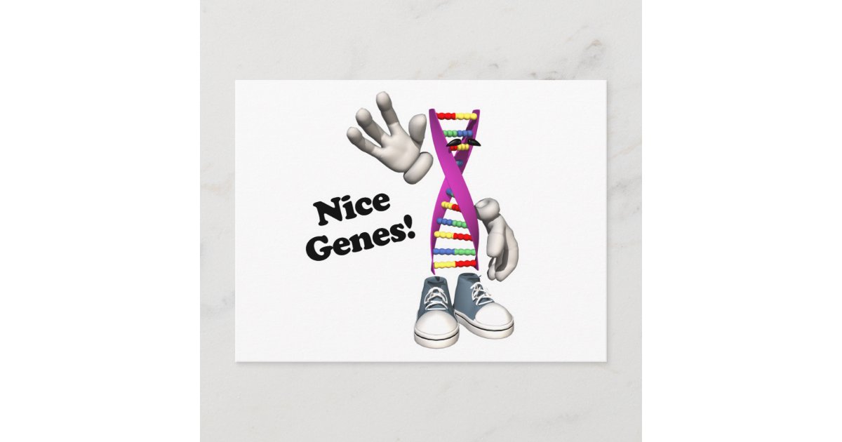 Nice Genes Funny DNA Strip Character Postcard | Zazzle