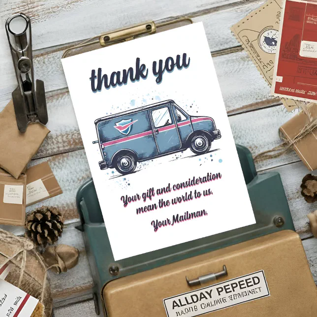 Nice Letter Carrier Mailman Postal Mail Carrier Thank You Card | Zazzle