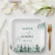 Nice Pine Trees Forest Custom Wedding Paper Plates | Zazzle