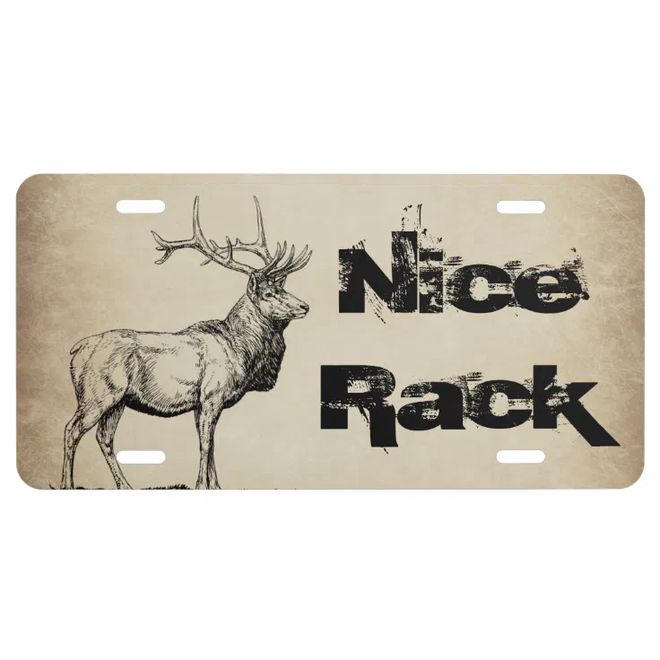 Nice Rack Elk Hunting Novelty Front License Plate | Zazzle