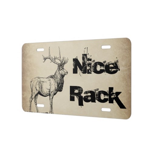 Nice Rack Elk Hunting Novelty Front License Plate | Zazzle