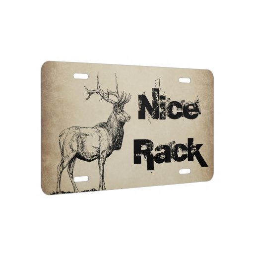 Nice Rack Elk Hunting Novelty Front License Plate | Zazzle