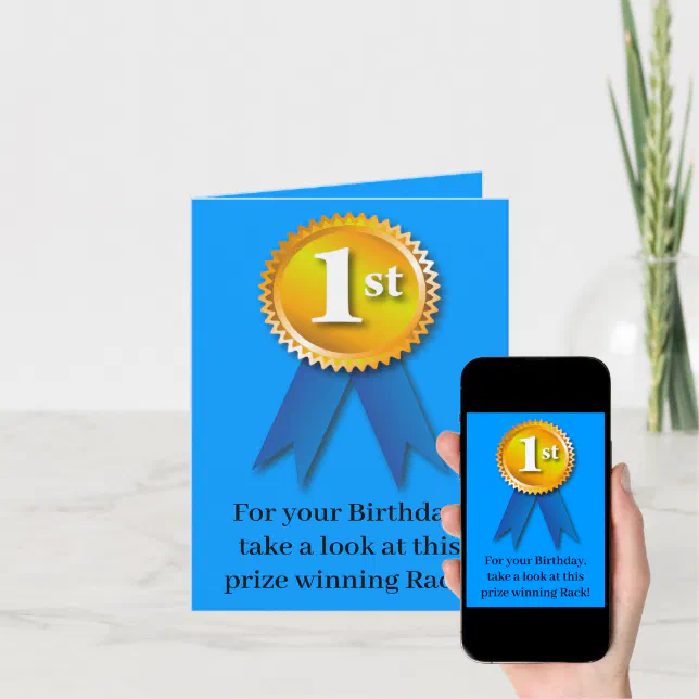 Nice Rack Funny Humor Birthday Surprise Joke Card | Zazzle