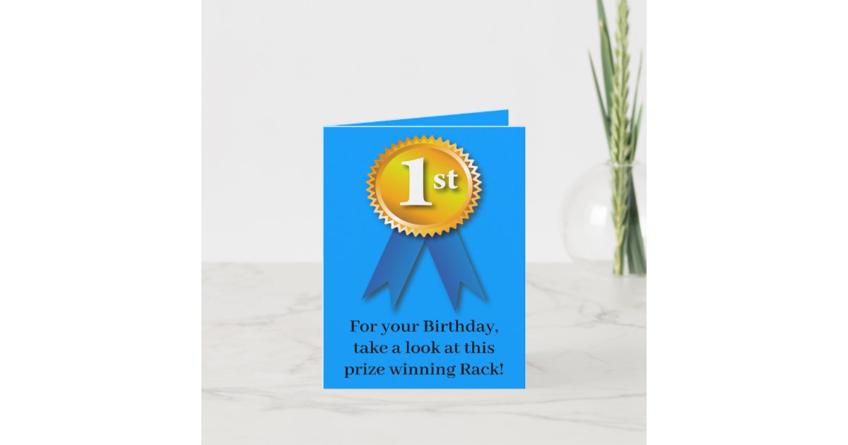 Nice Rack Funny Humor Birthday Surprise Joke Card | Zazzle