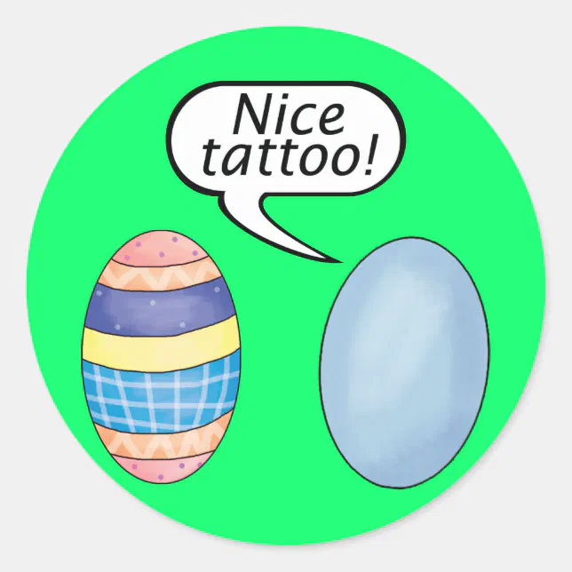 Nice Tattoo Easter Eggs Classic Round Sticker | Zazzle