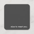 Nice to Meet You Social Media Icons Fun Dating Square Business Card ...