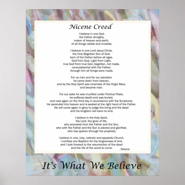 Nicene Creed Poster 24" x 30" | Zazzle