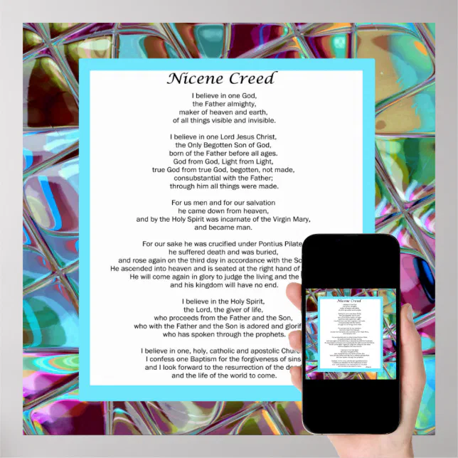 Nicene Creed Poster Christian Prayer Wall Art | Zazzle