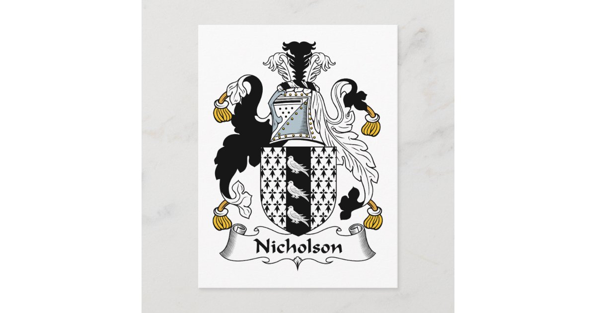 Nicholson Family Crest Postcard | Zazzle