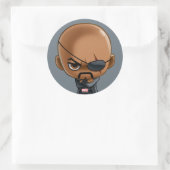 Nick Fury Stylized Art Classic Round Sticker | Zazzle