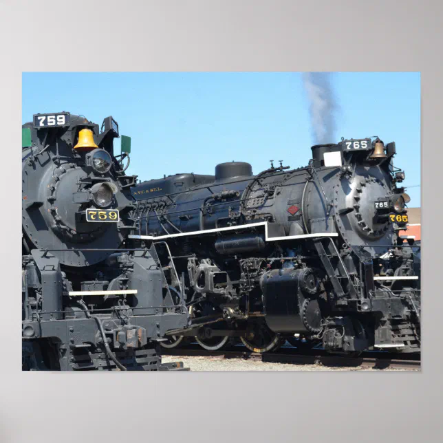 Nickel Plate Road 759 and 765 Steam Engine Trains Poster | Zazzle