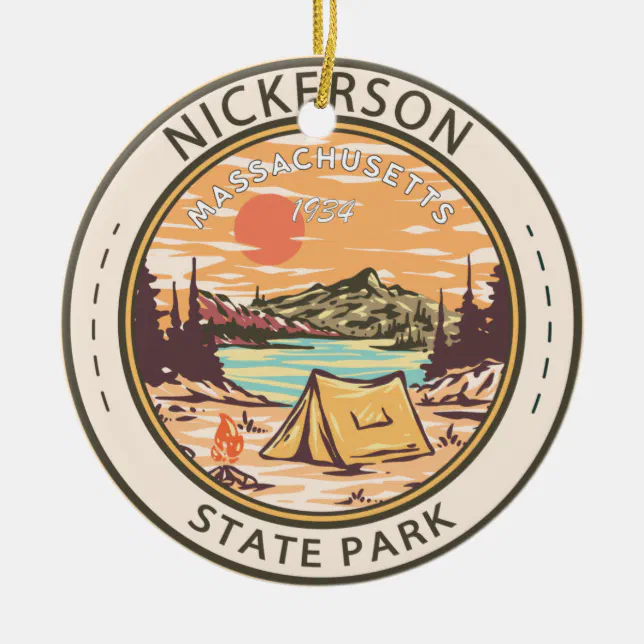 Nickerson State Park Massachusetts Badge Ceramic Ornament | Zazzle