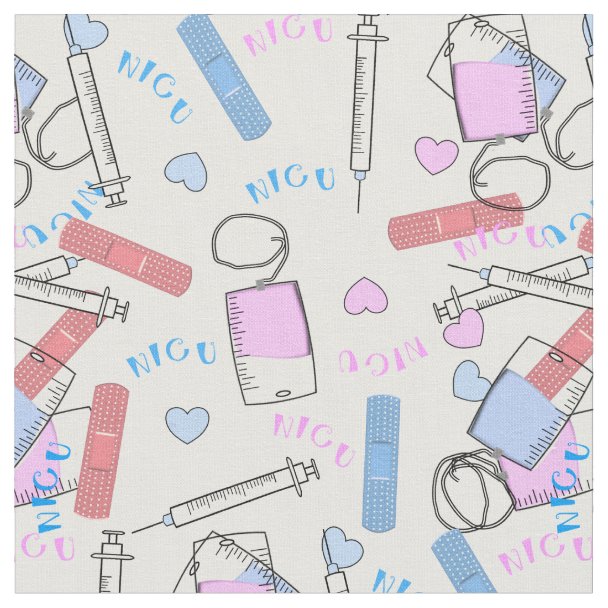 NICU Nurse Fabric Blue | Zazzle